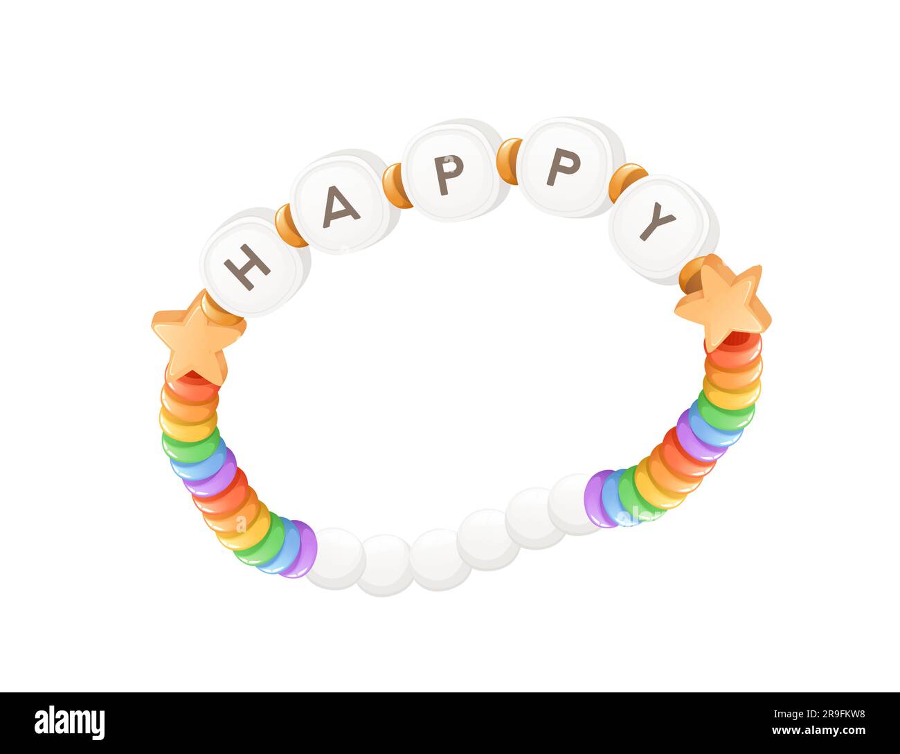 Colorful funky bracelet from bright plastic beads with HAPPY letters ...