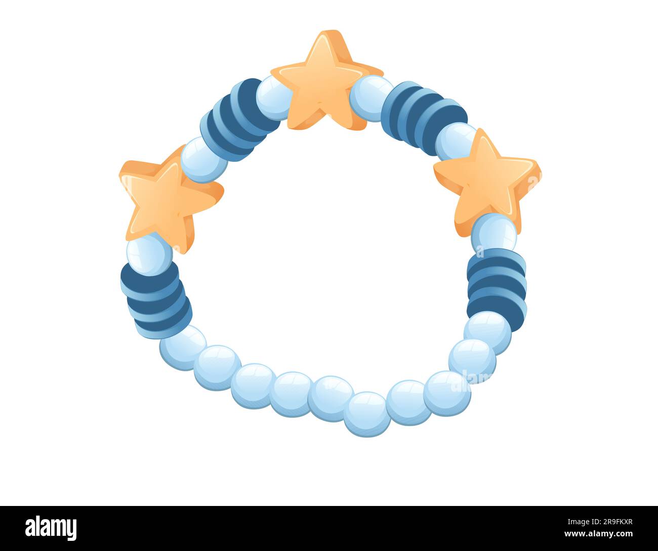 Colorful funky bracelet from bright plastic beads with star shaped ...