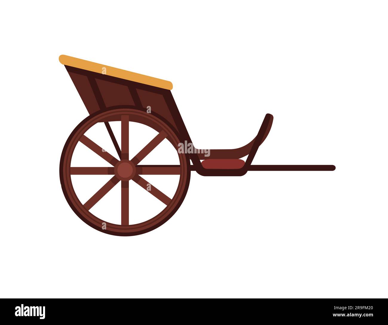 Retro wedding or royal wooden carriage on wheels brown color chariot ...