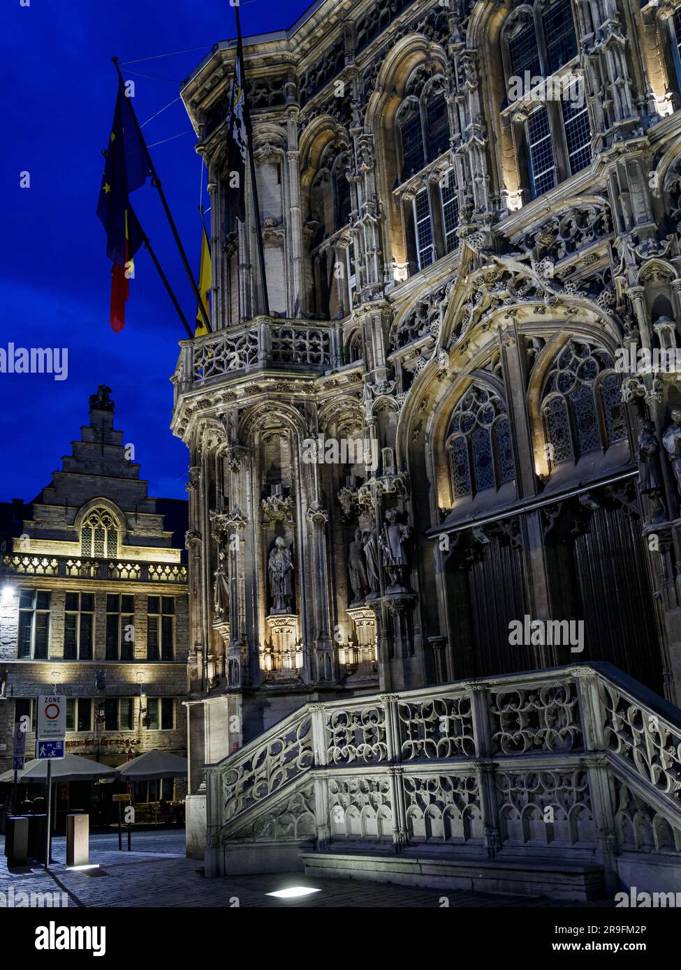 the city of Gent at night Stock Photo - Alamy