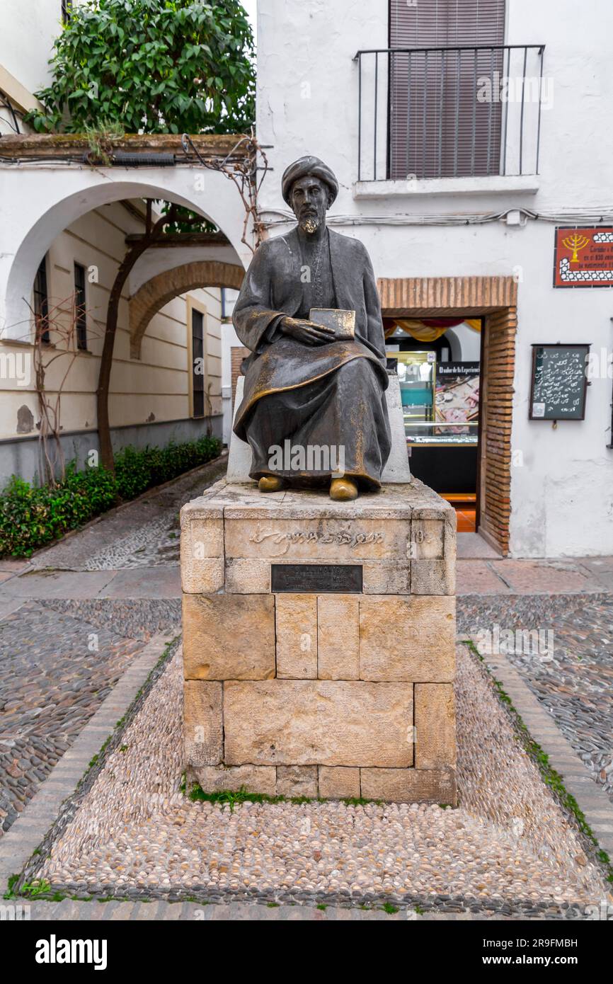 Cordoba, Spain - FEB 25, 2022: Statue of the Jewish scholar Moses ...