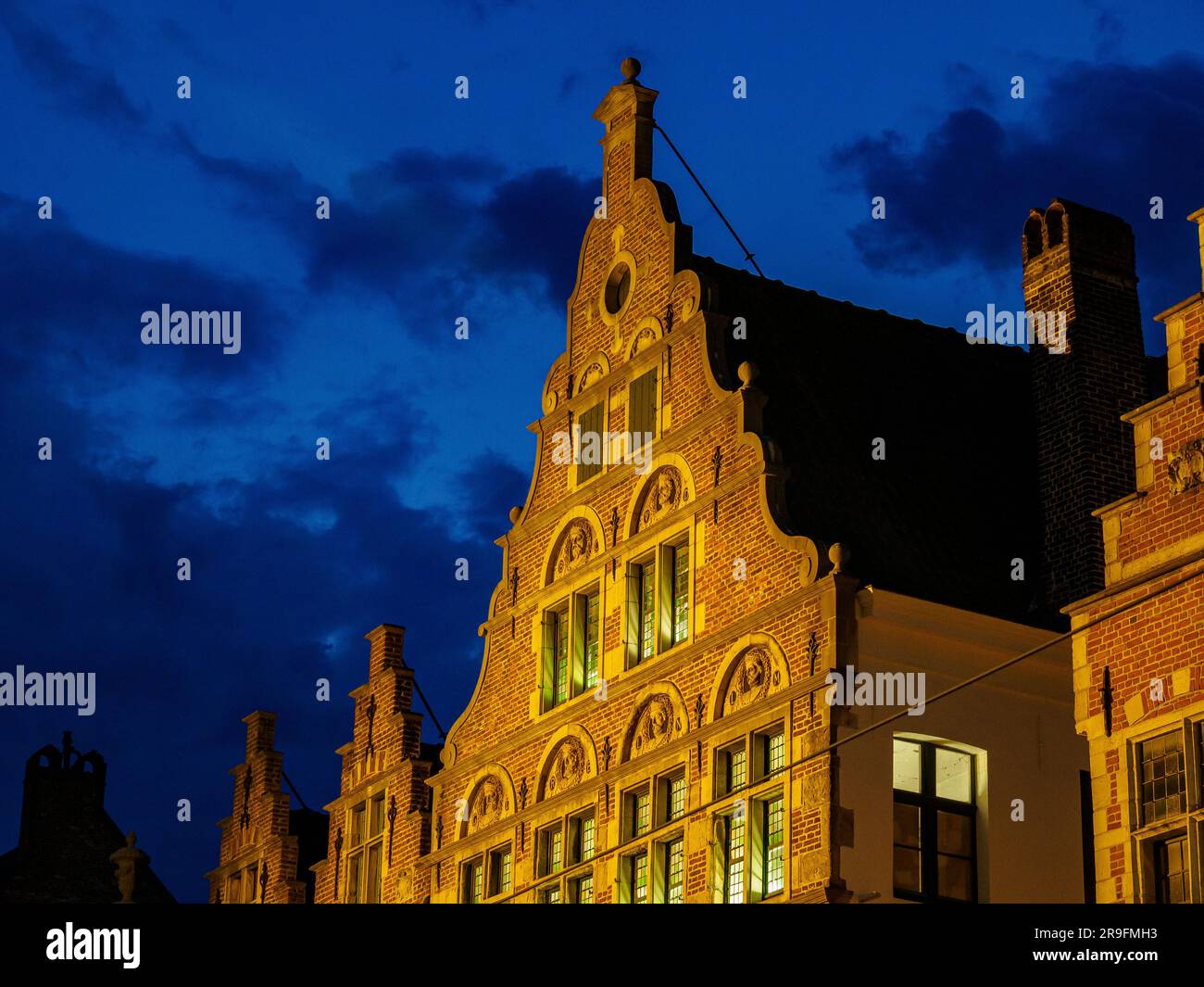 the city of Gent at night Stock Photo - Alamy