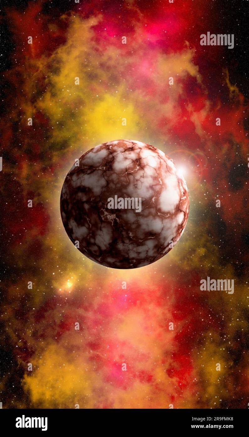 Unknown planet from outer space. Space nebula. Cosmic cluster of stars ...