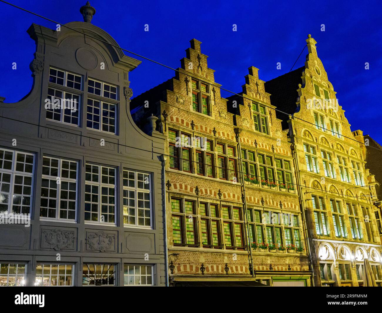the city of Gent at night Stock Photo - Alamy