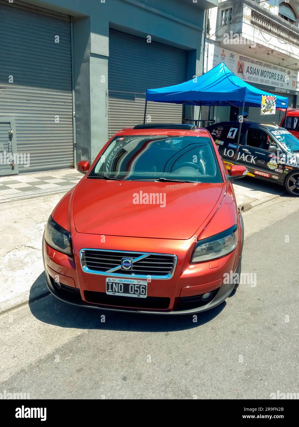 Red Volvo C30 premium compact sport coupe hatchback parked on the ...