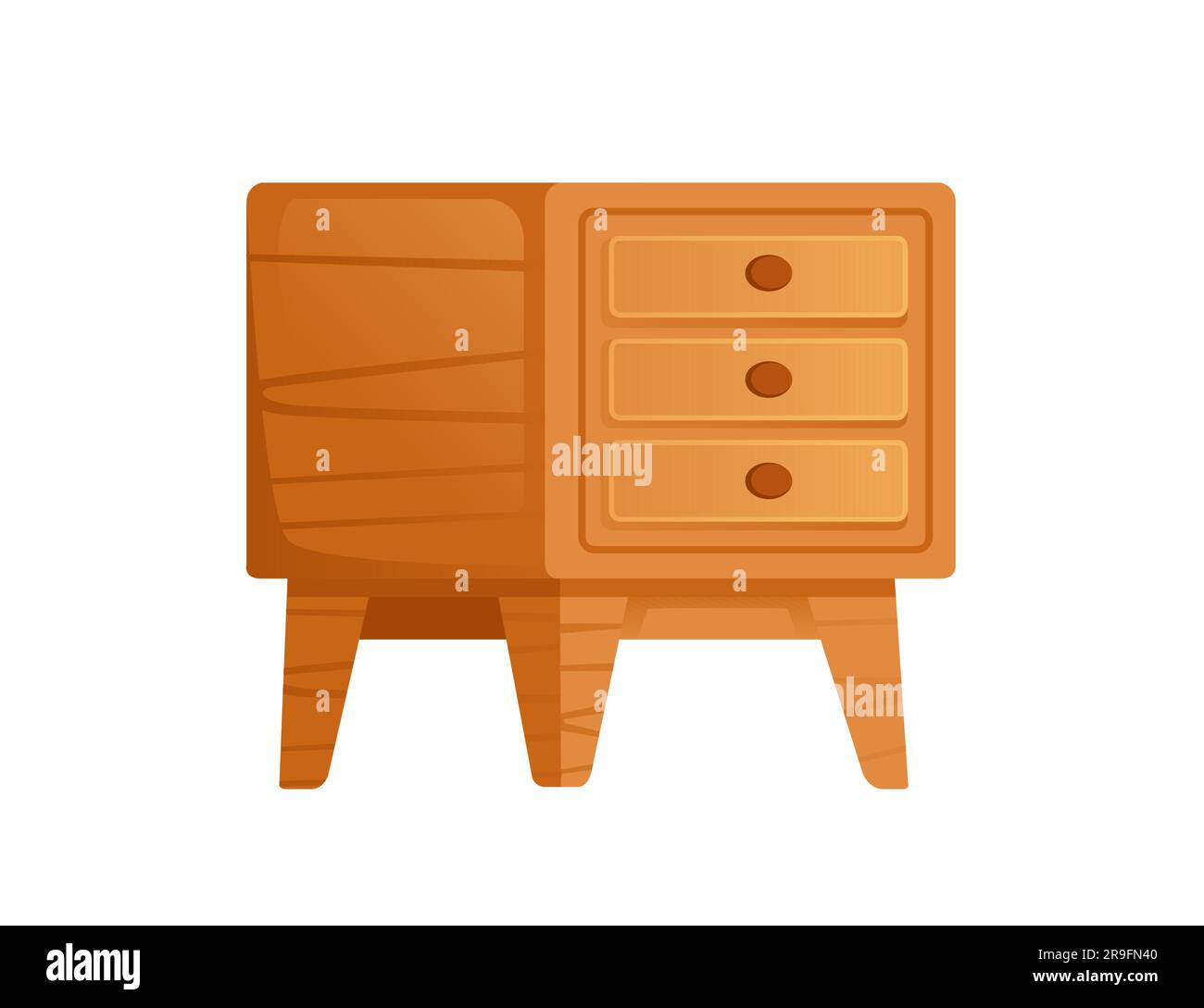 Wooden nightstand with drawer bedside square furniture for personal ...