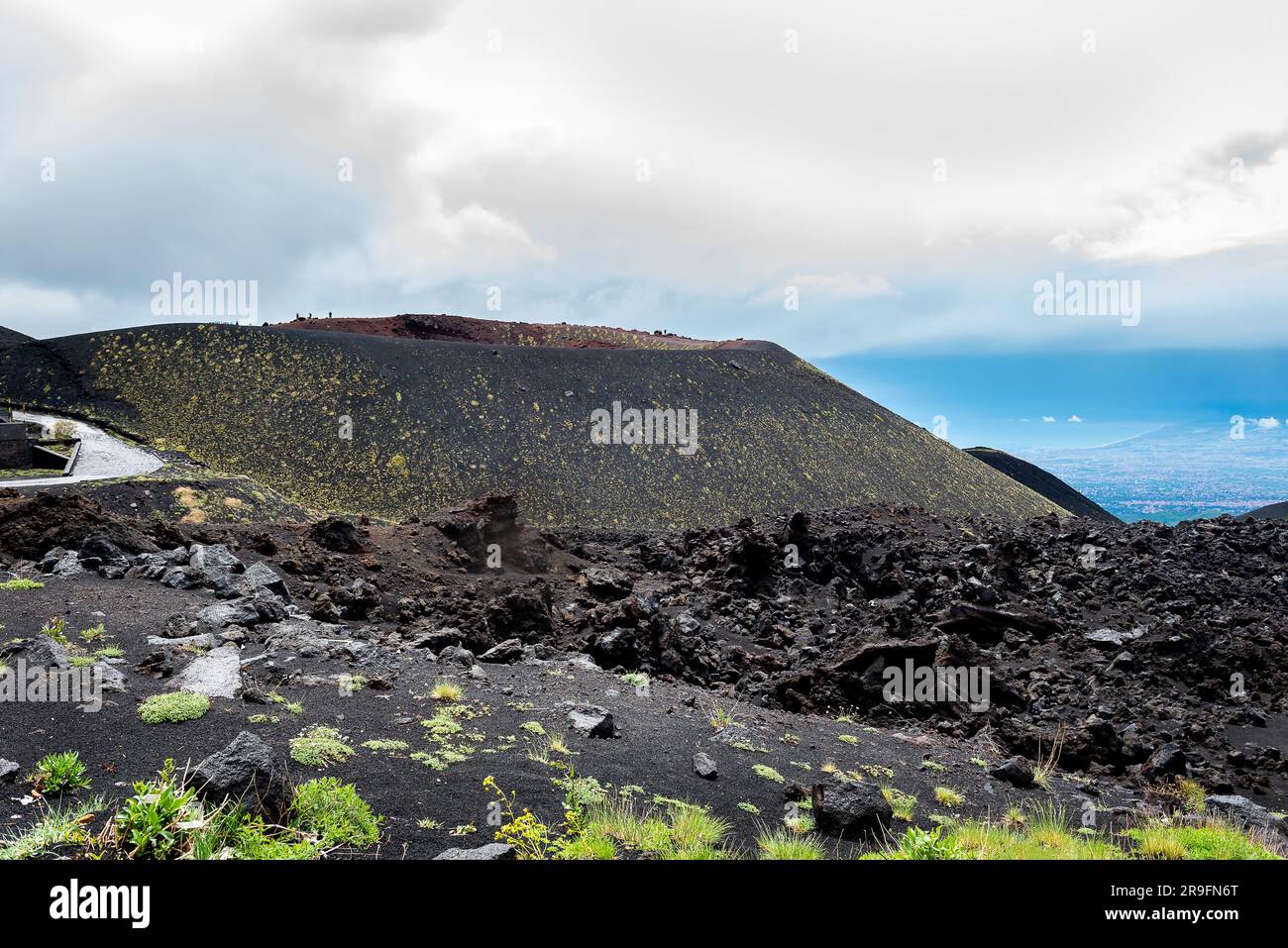 Etna volcano craters in Sicily, Italy. The highest volcano in Europe ...