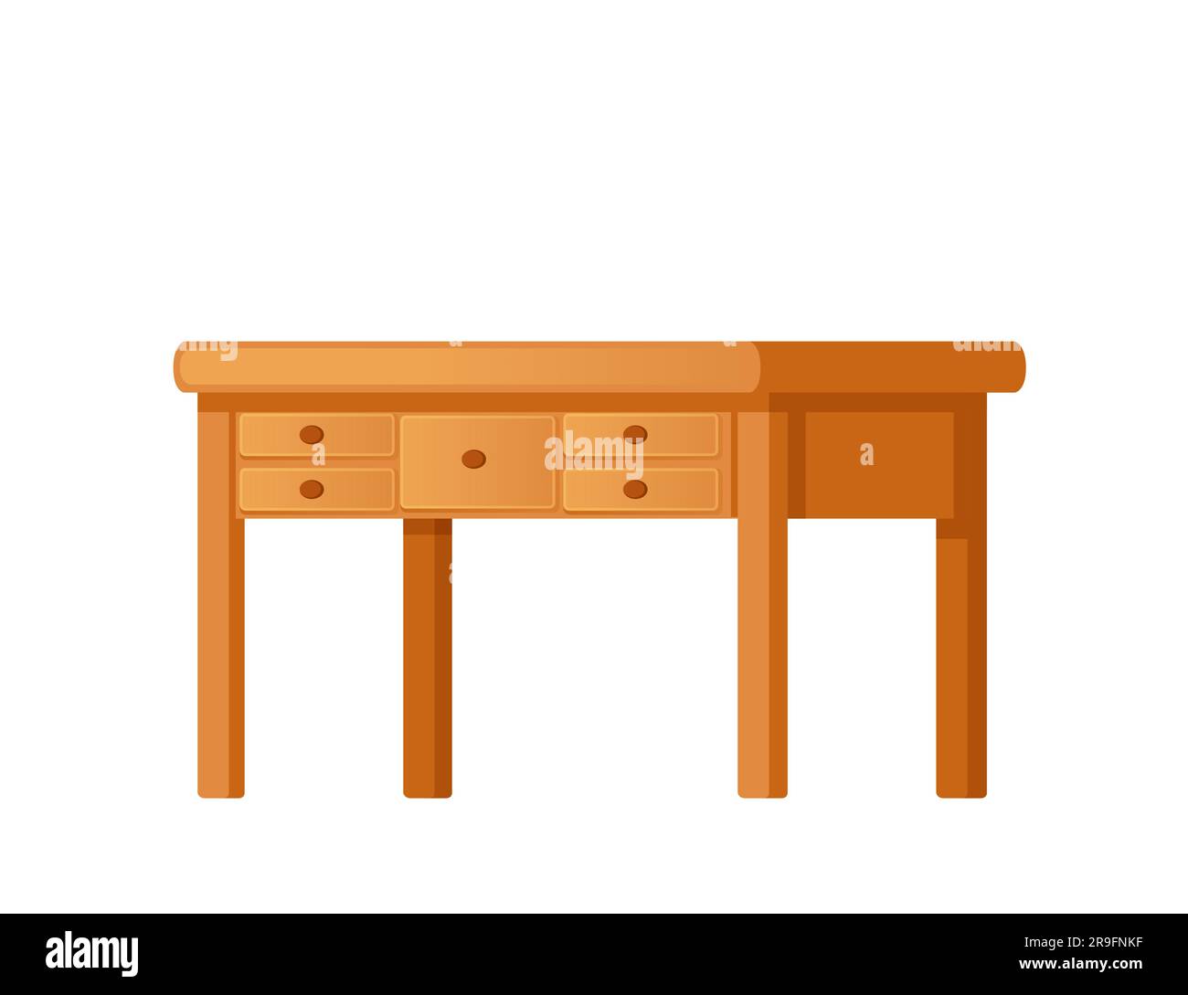 Wooden table with drawer furniture for personal things placing vector ...