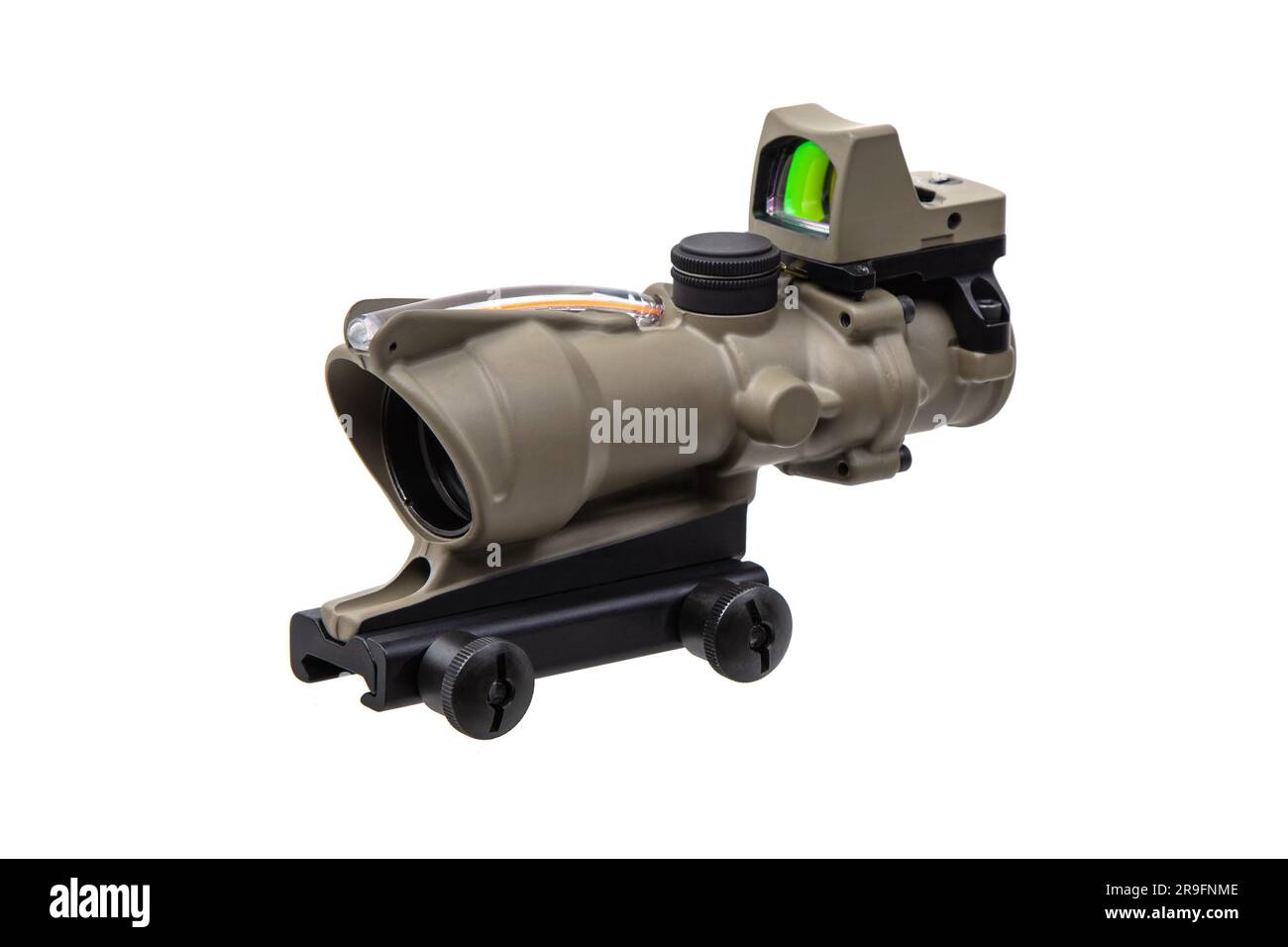 Modern military collimator sight. Aiming device for shooting at close ...