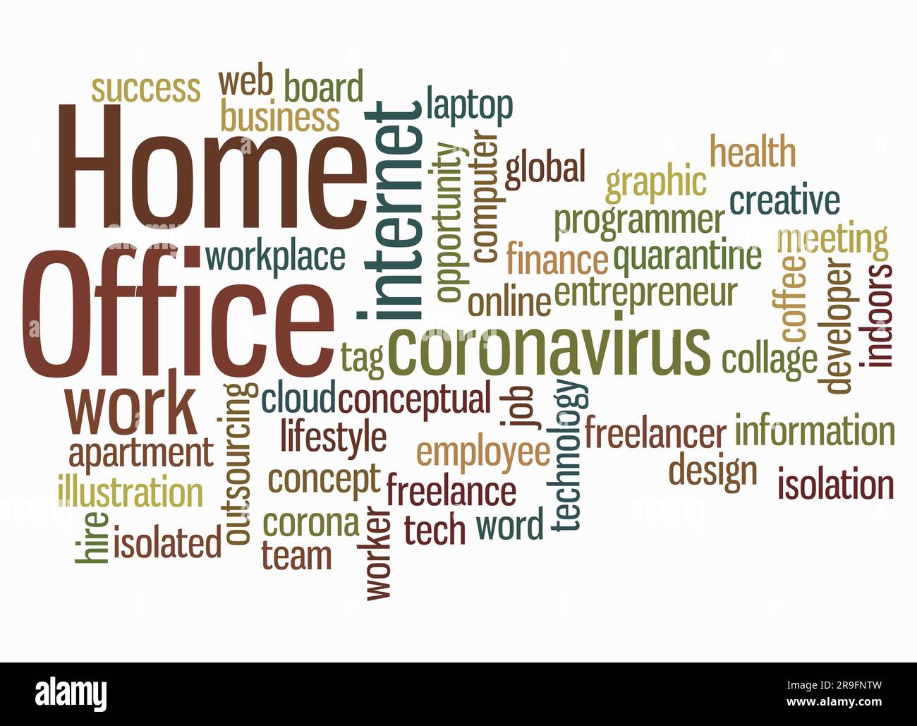 Word Cloud with HOME OFFICE concept create with text only Stock Photo ...