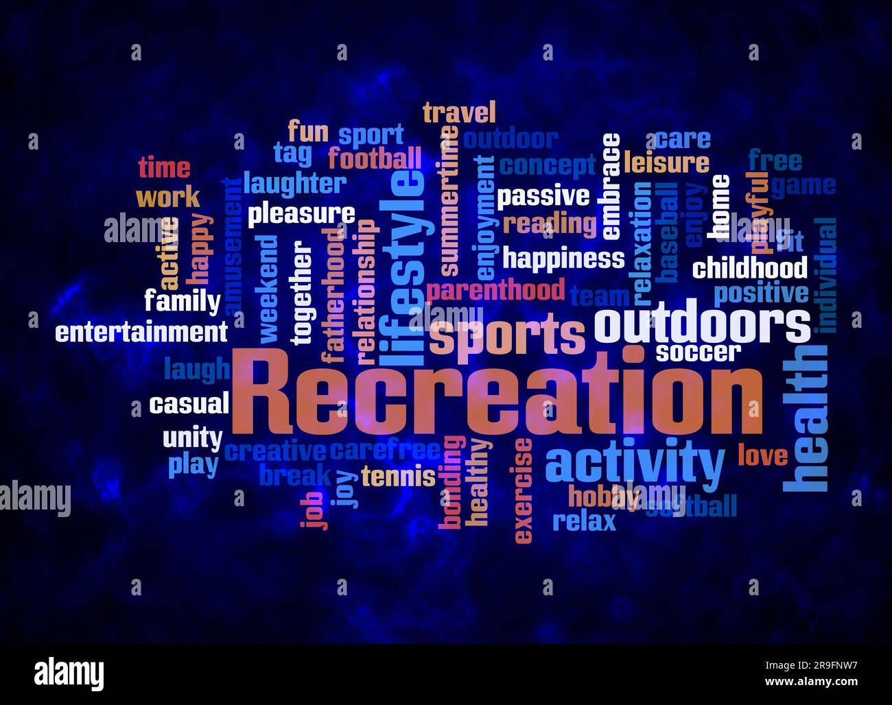 Word Cloud with RECREATION concept create with text only Stock Photo ...