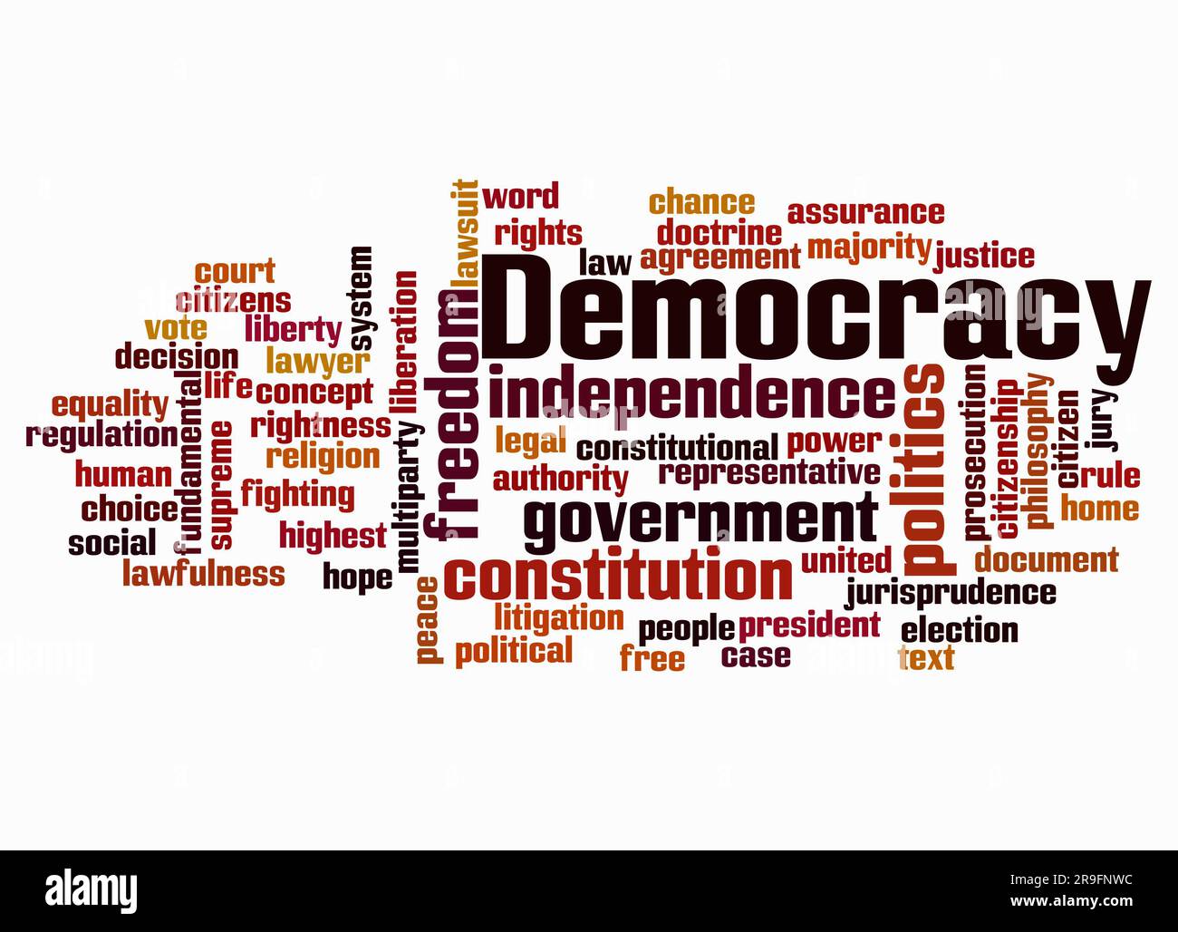 Word Cloud with DEMOCRACY concept create with text only Stock Photo - Alamy