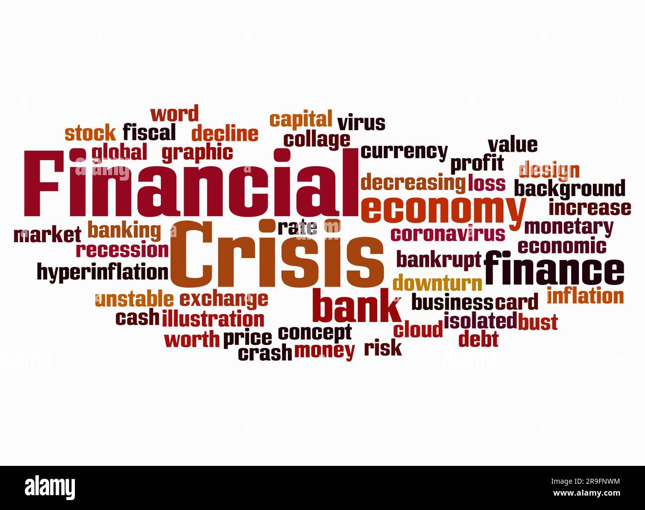 Word Cloud with FINANCIAL CRISIS concept, create with text only Stock ...