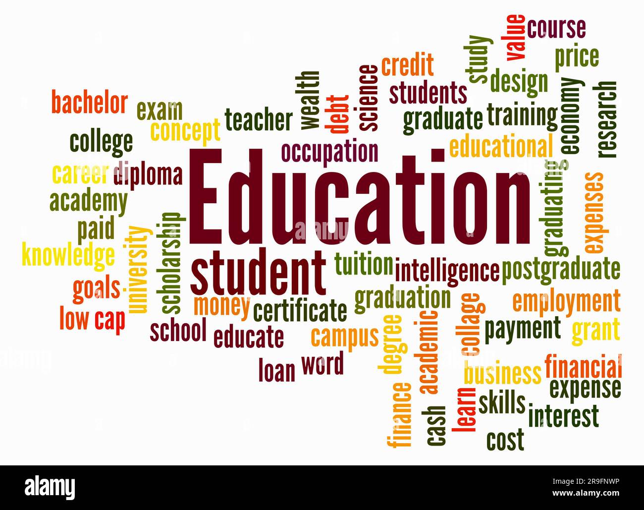 Word Cloud with EDUCATION concept create with text only Stock Photo - Alamy