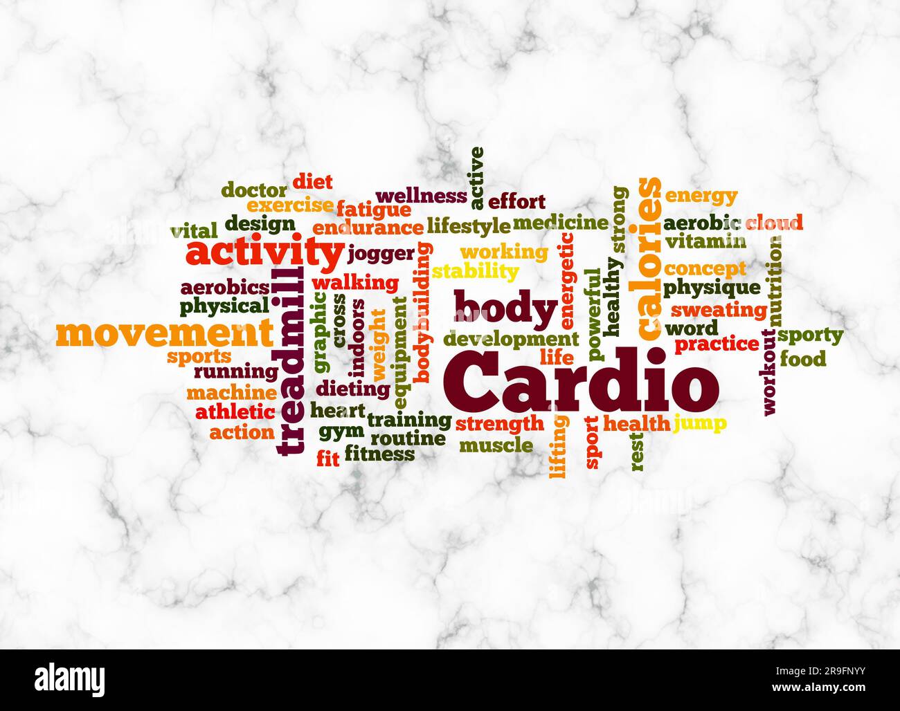Word Cloud with CARDIO concept create with text only Stock Photo - Alamy