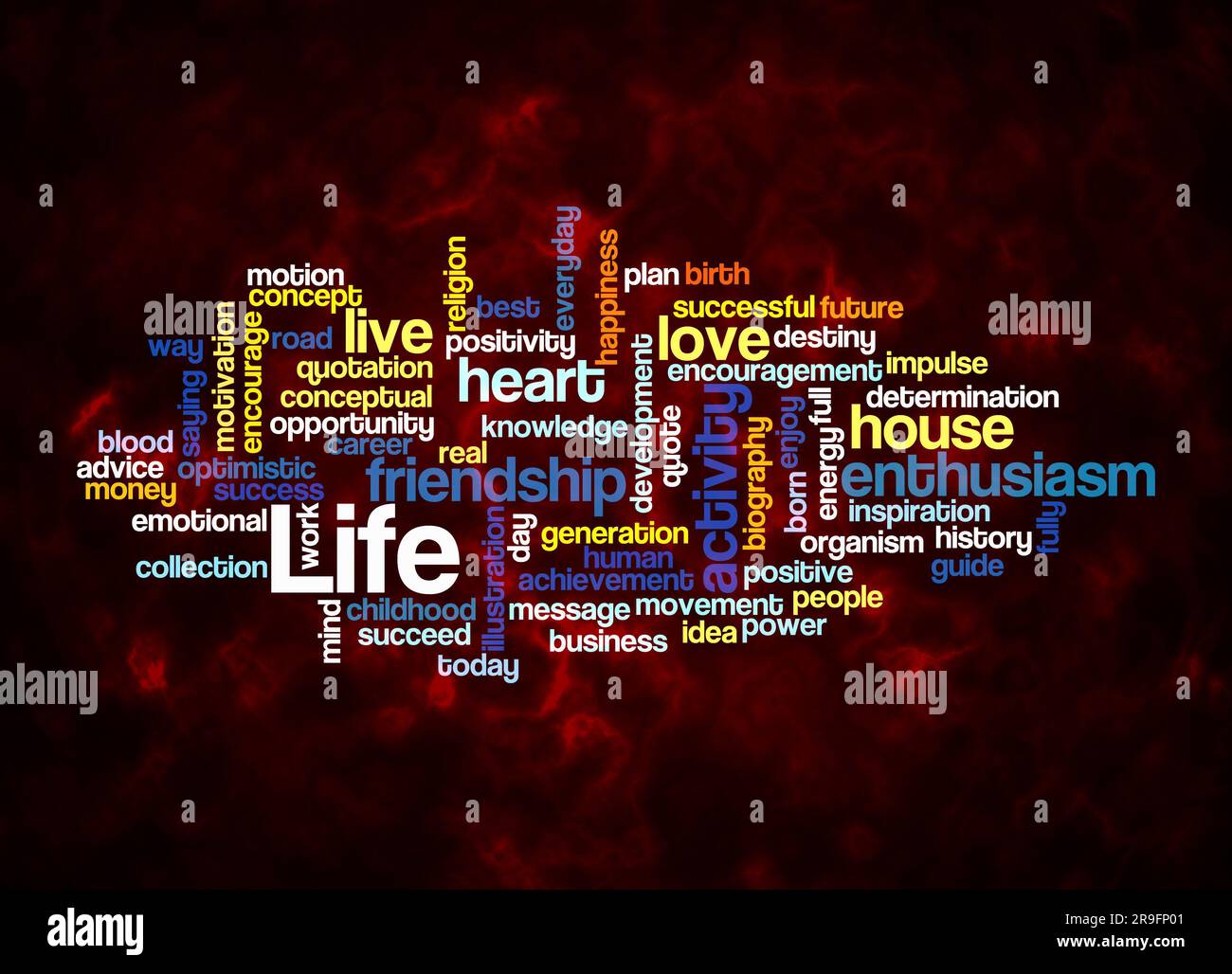 Word Cloud with LIFE concept create with text only Stock Photo - Alamy