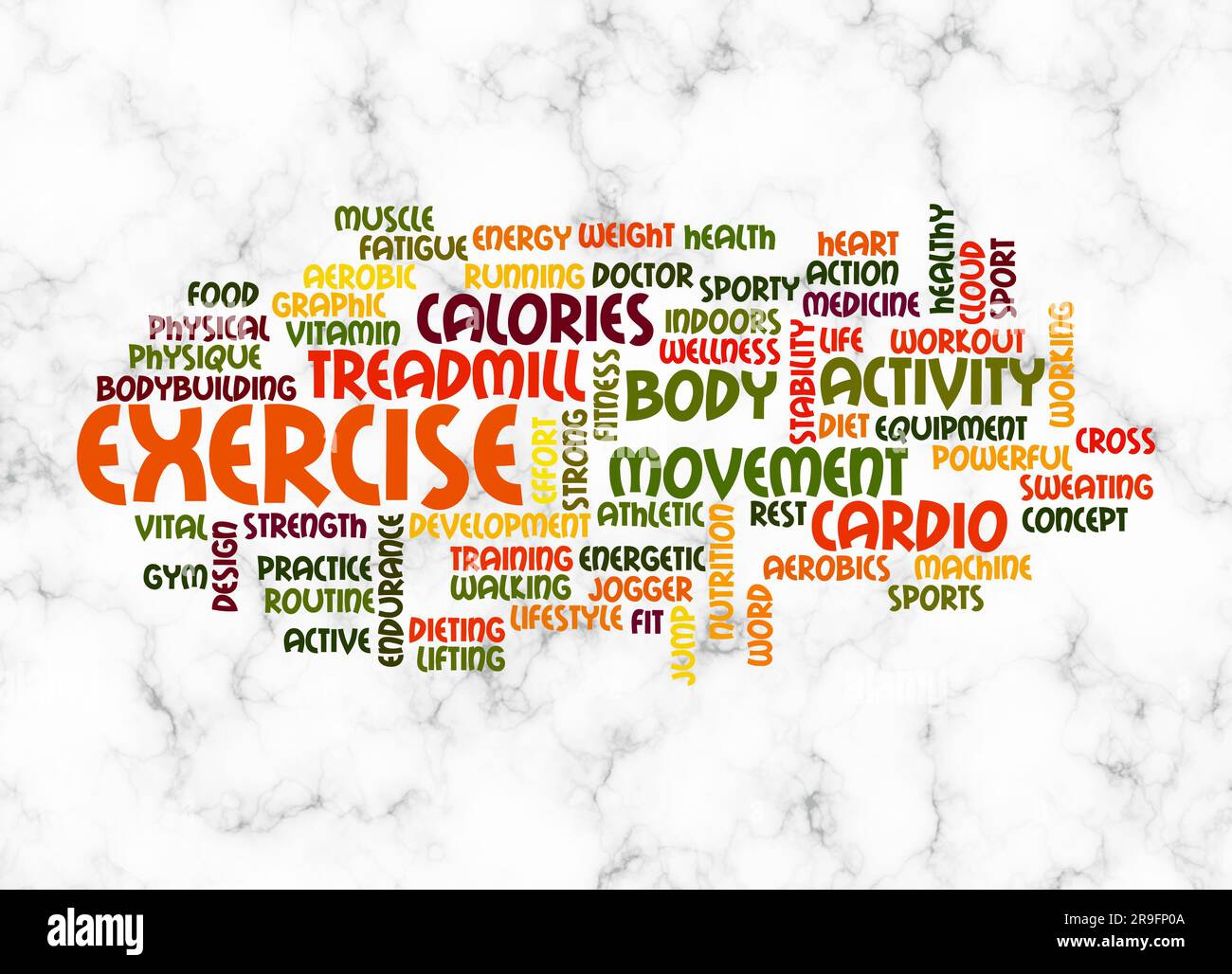 Word Cloud with EXERCISE concept create with text only Stock Photo - Alamy