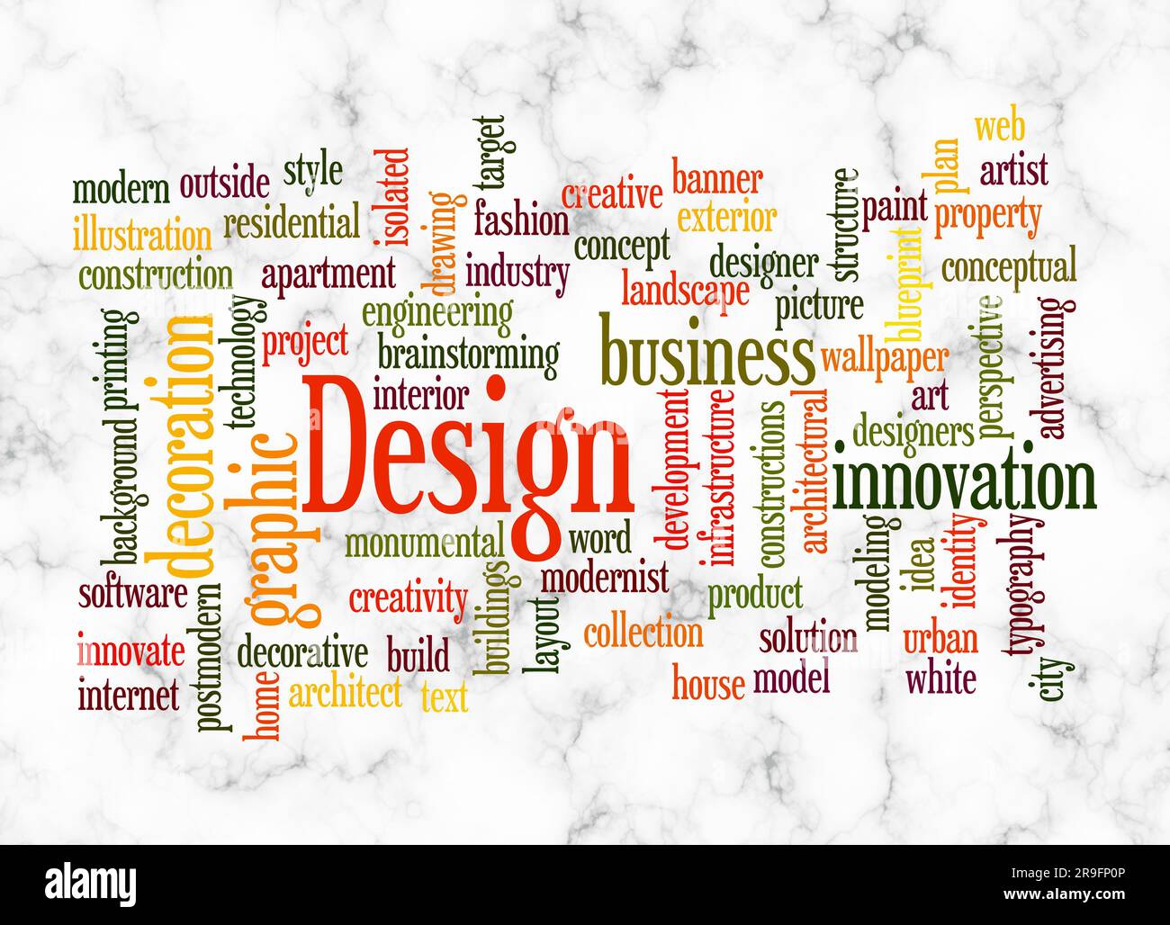 Word Cloud with DESIGN concept create with text only Stock Photo - Alamy