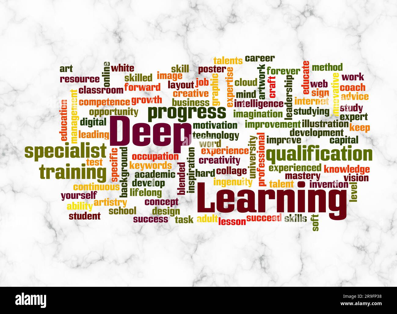 Word Cloud with DEEP LEARNING concept create with text only Stock Photo ...