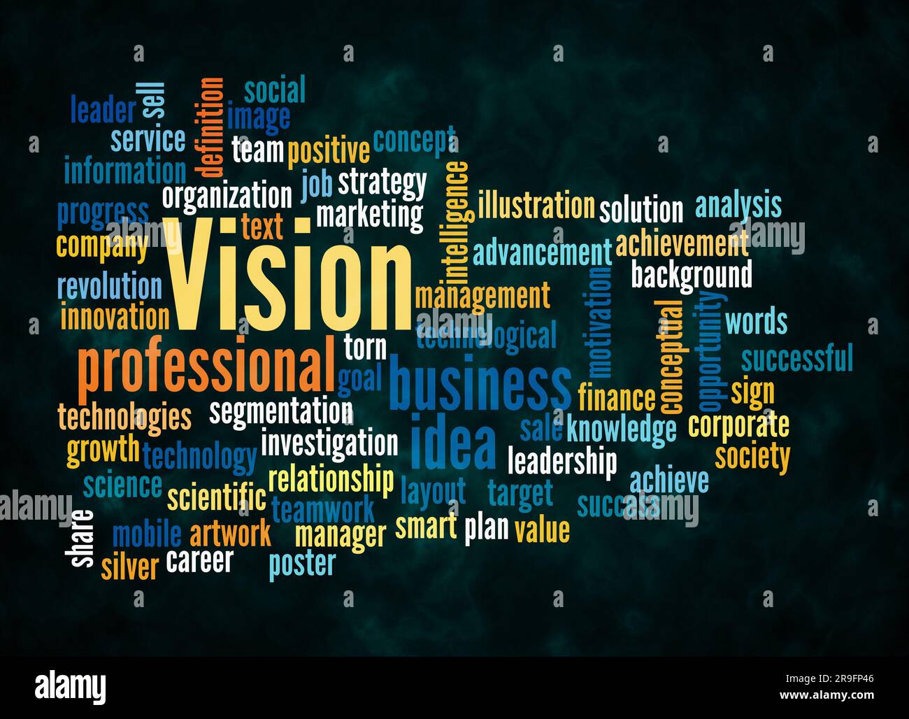 Word Cloud with VISION concept create with text only Stock Photo - Alamy