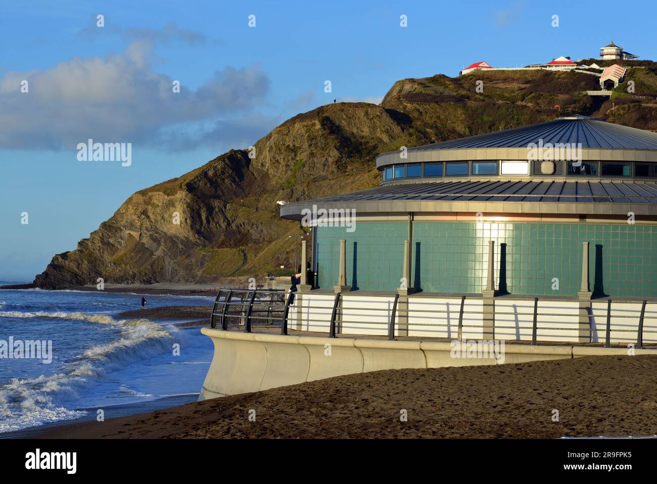 The Bandstand on North Beach, Aberystwyth, Ceredigion, Wales, UK with ...