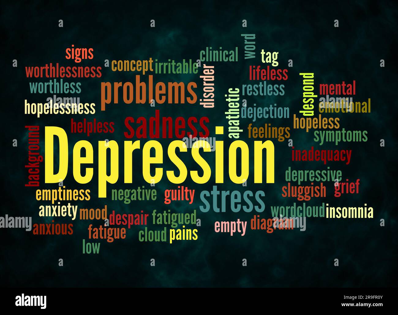 Word Cloud with DEPRESSION concept create with text only Stock Photo ...