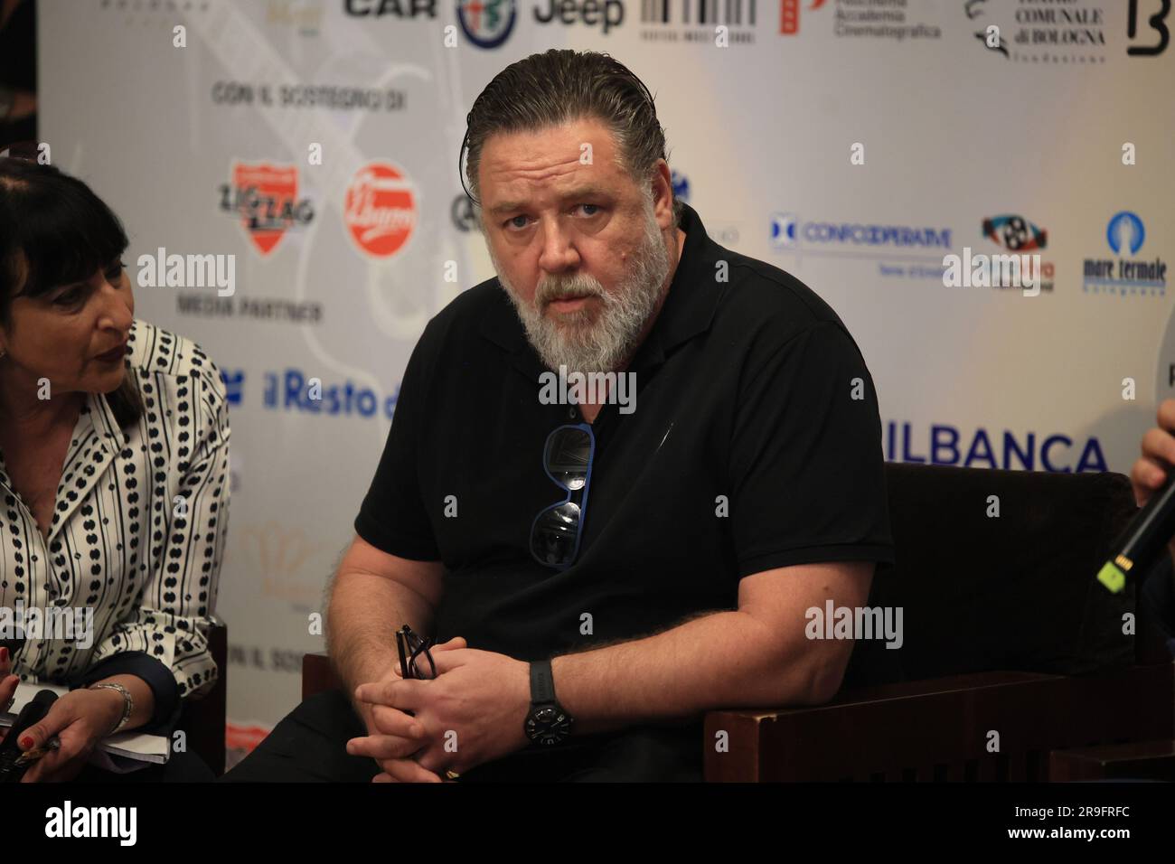 Bologna, Italy. 26th June, 2023. New Zealander actor Russell Crowe ...