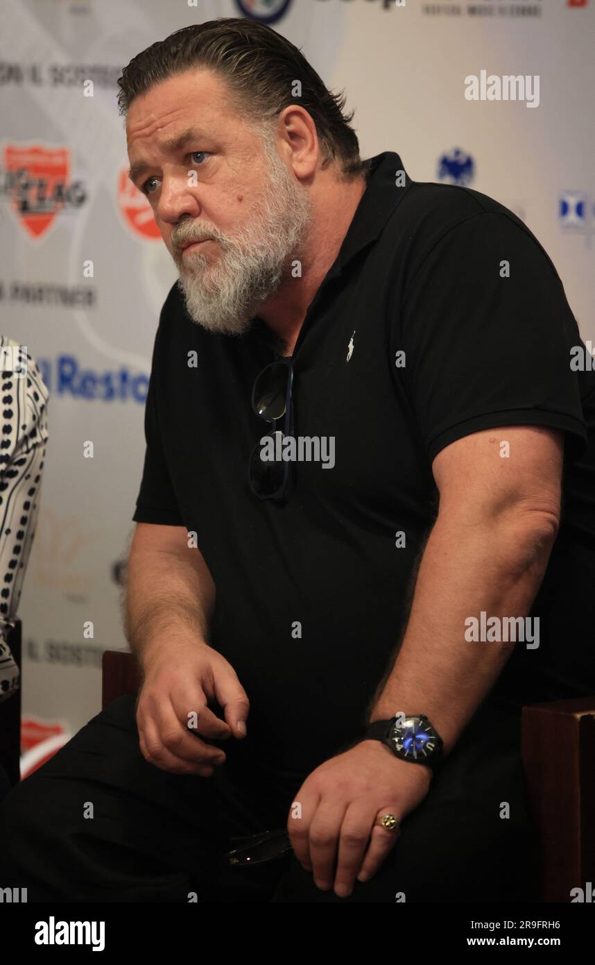 Bologna, Italy. 26th June, 2023. New Zealander actor Russell Crowe ...