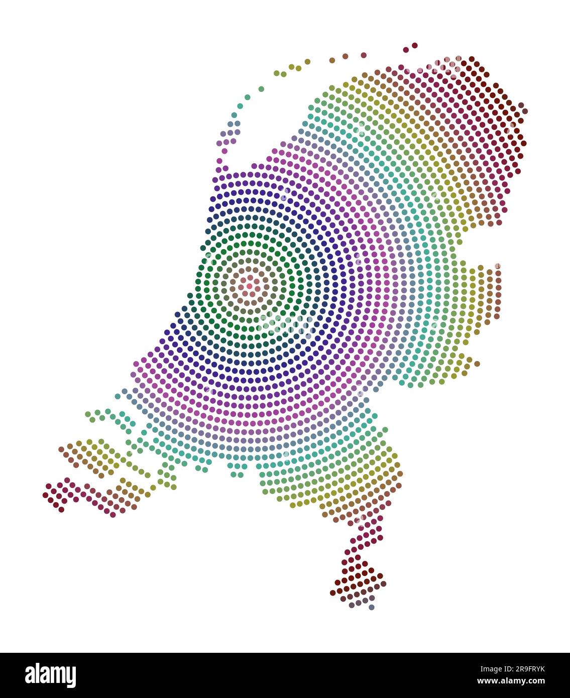 Netherlands dotted map. Digital style shape of Netherlands. Tech icon ...