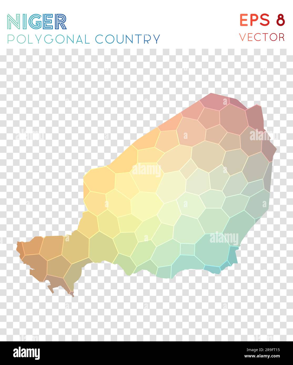 Niger polygonal map, mosaic style country. Trending low poly style ...