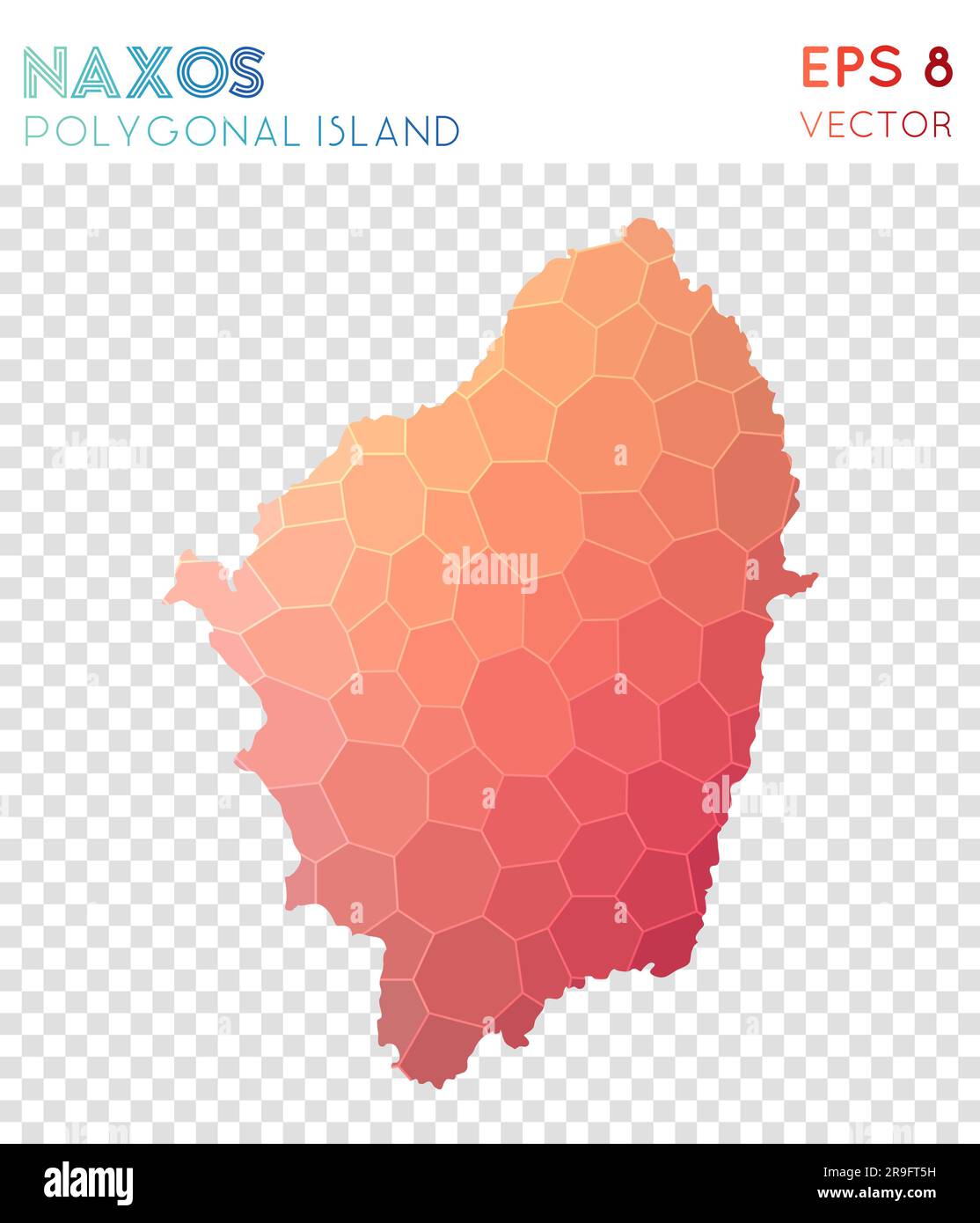 Naxos polygonal map, mosaic style island. Emotional low poly style ...