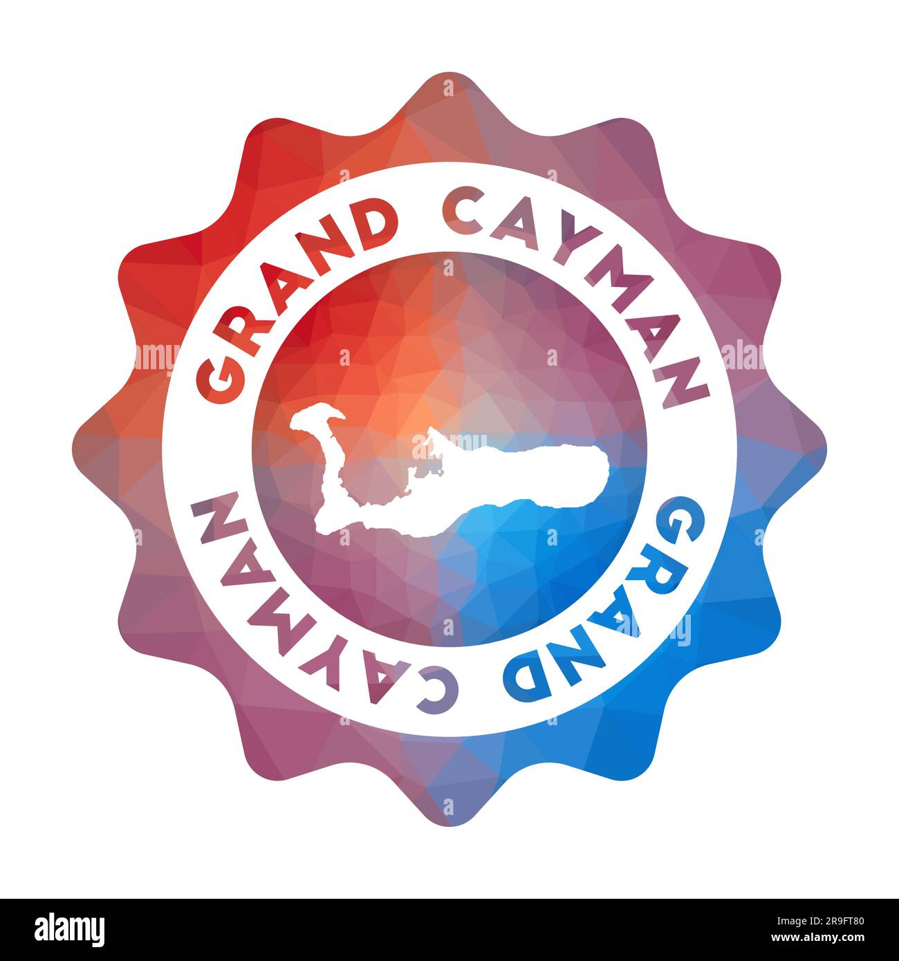 Grand Cayman low poly logo. Colorful gradient travel logo of the island ...