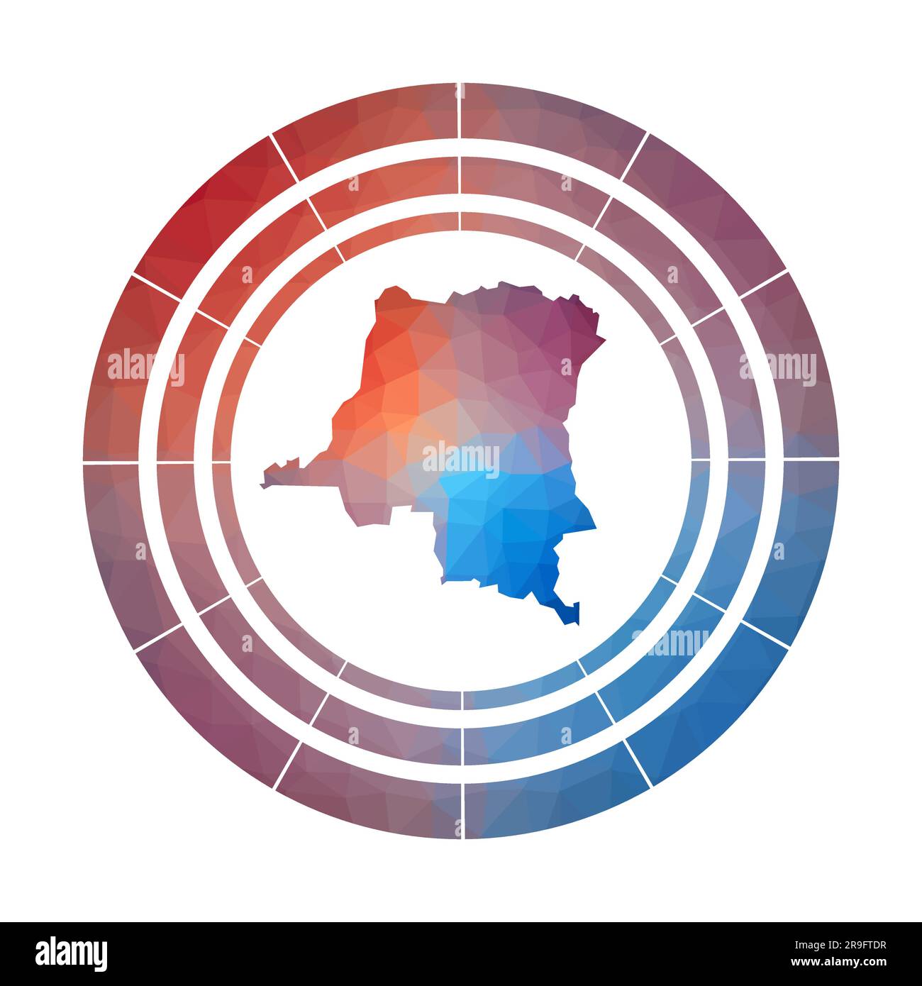 DR Congo badge. Bright gradient logo of country in low poly style Stock ...