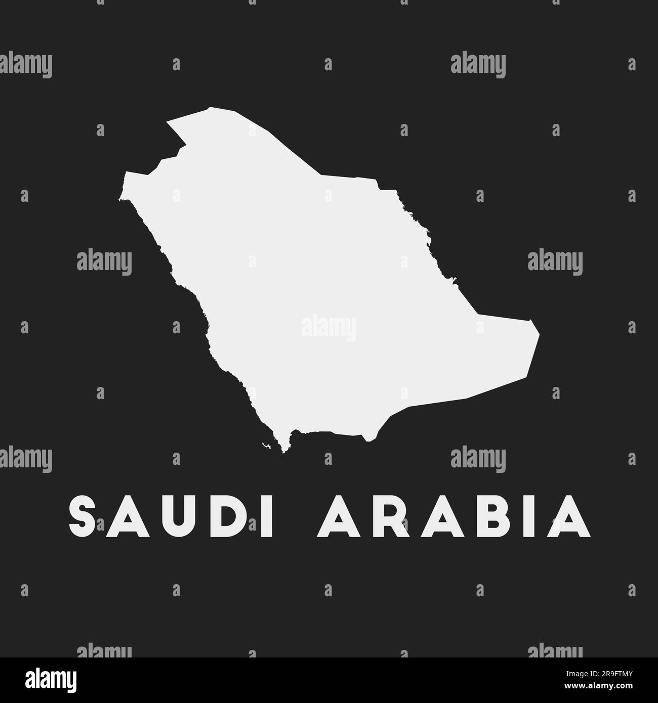 Saudi Arabia Icon Country Map On Dark Background Stylish Saudi Arabia