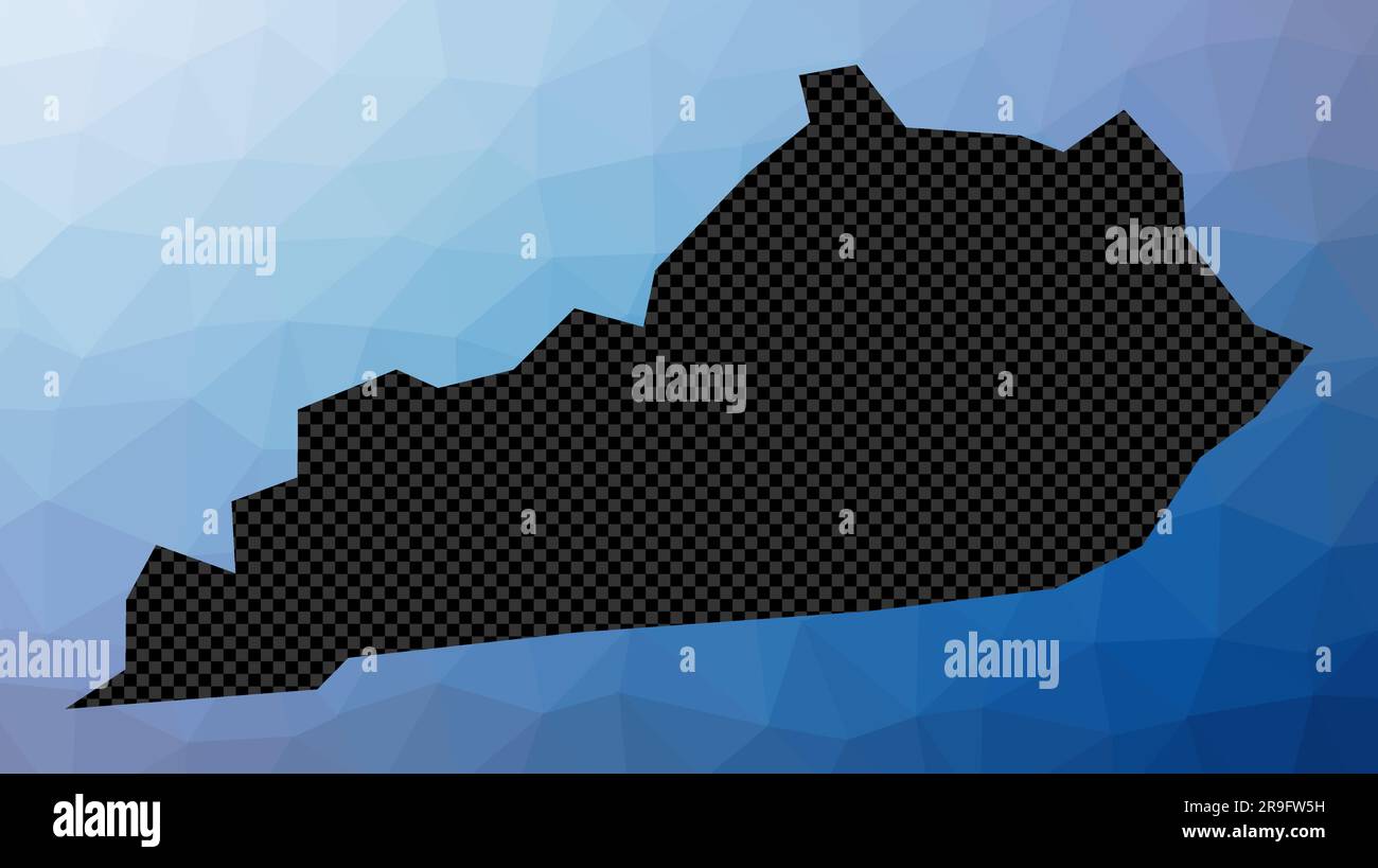 Kentucky geometric map. Stencil shape of Kentucky in low poly style ...