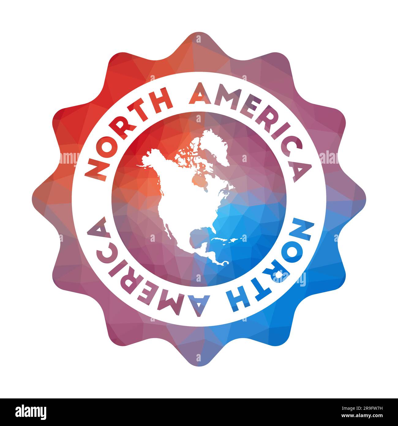North America low poly logo. Colorful gradient travel logo of the ...