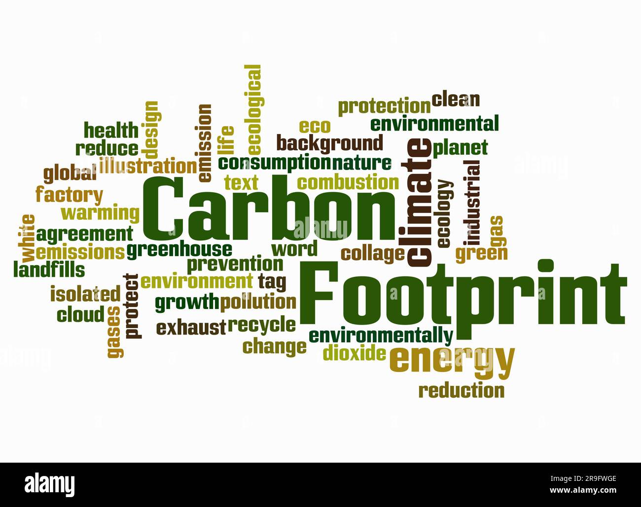 Word Cloud with CARBON FOOTPRINT concept create with text only Stock ...