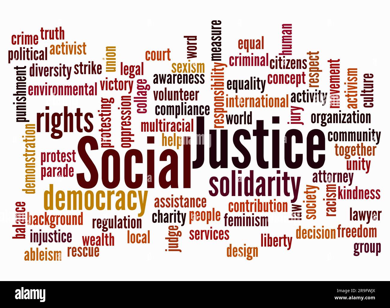 Word Cloud with SOCIAL JUSTICE concept create with text only Stock ...