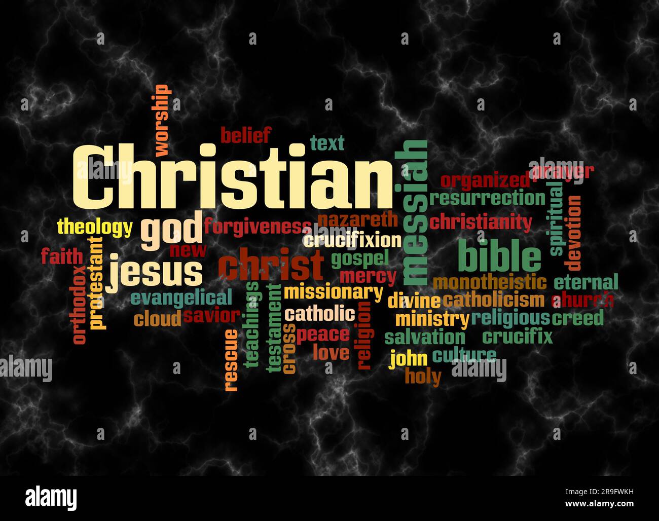 Word Cloud with CHRISTIAN concept create with text only Stock Photo - Alamy