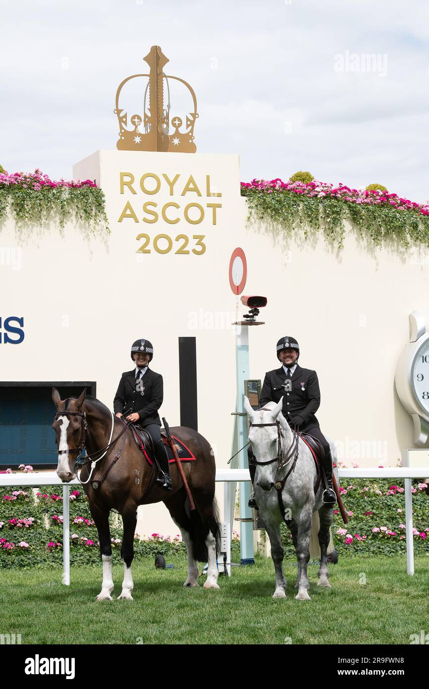 Ascot, Berkshire, UK. 24th June, 2023. Thames Valley Police Mounted ...