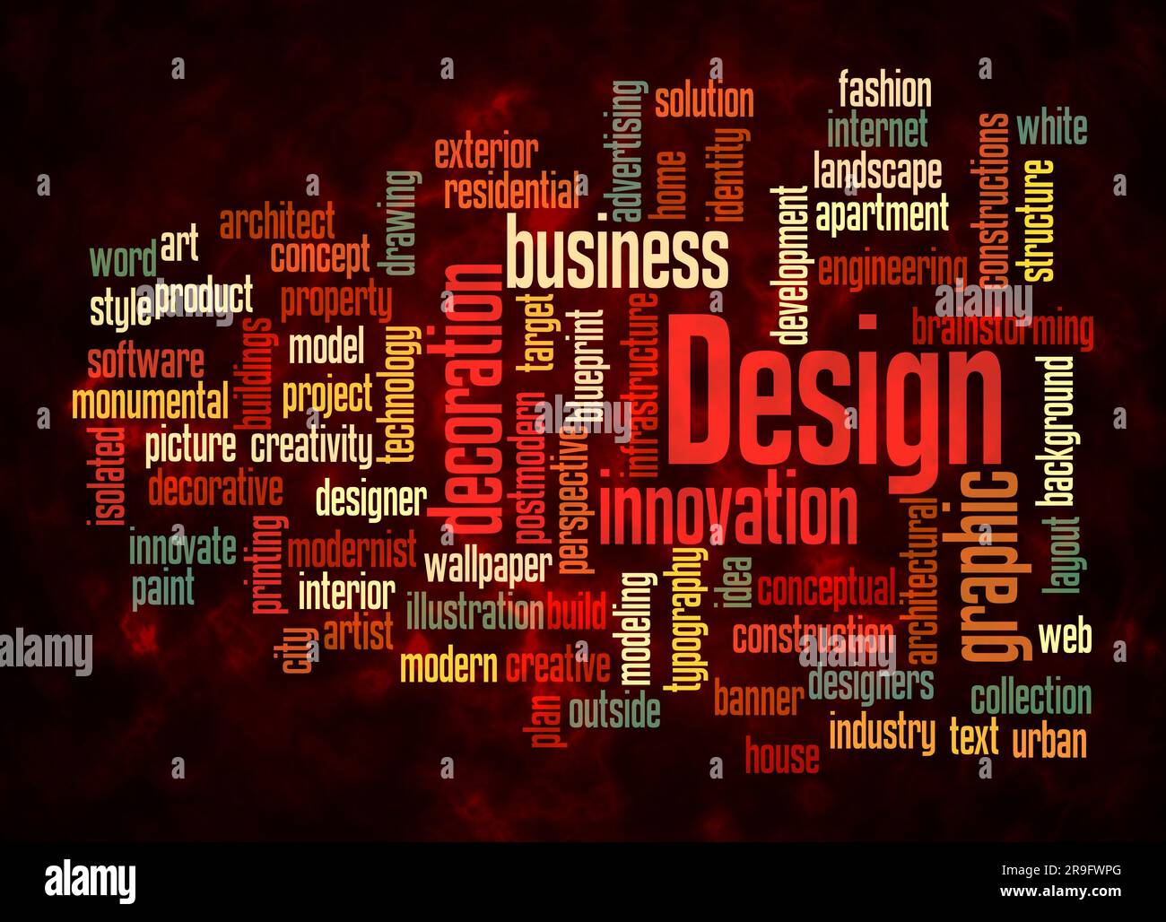 Word Cloud with DESIGN concept create with text only Stock Photo - Alamy