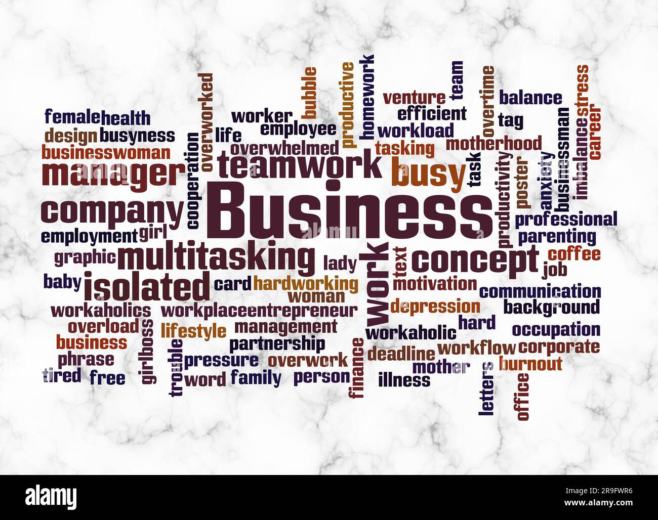 Word Cloud with BUSYNESS concept create with text only Stock Photo - Alamy
