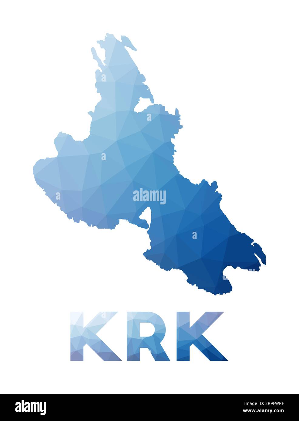 Low poly map of Krk. Geometric illustration of the island. Krk ...