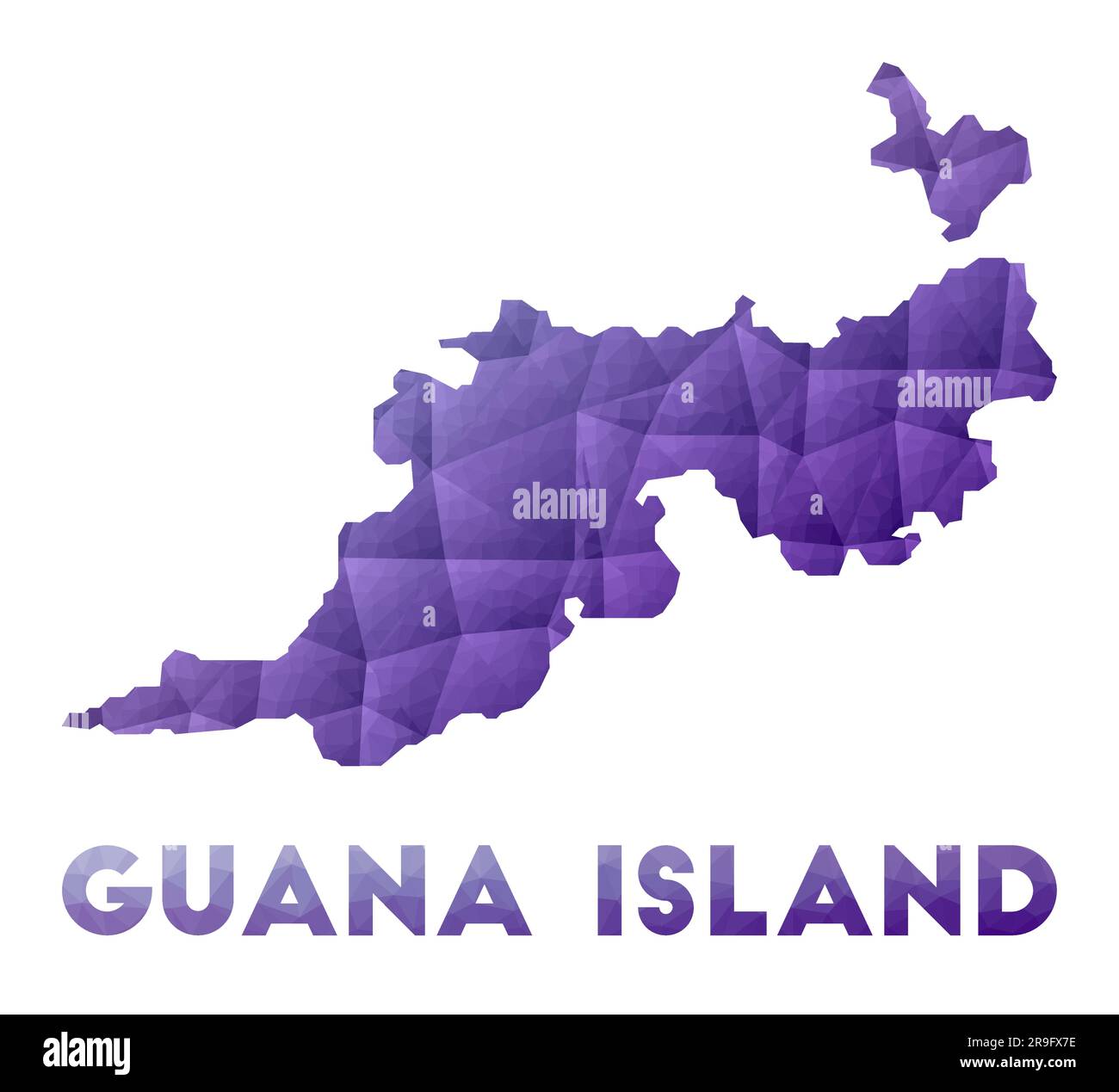 Map of Guana Island. Low poly illustration of the island. Purple ...