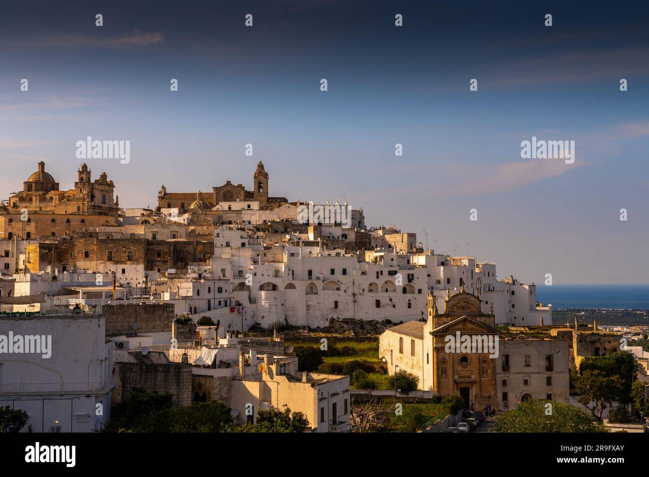 The Italian town of Ostuni in the Puglia region, Southern Italy. It is ...