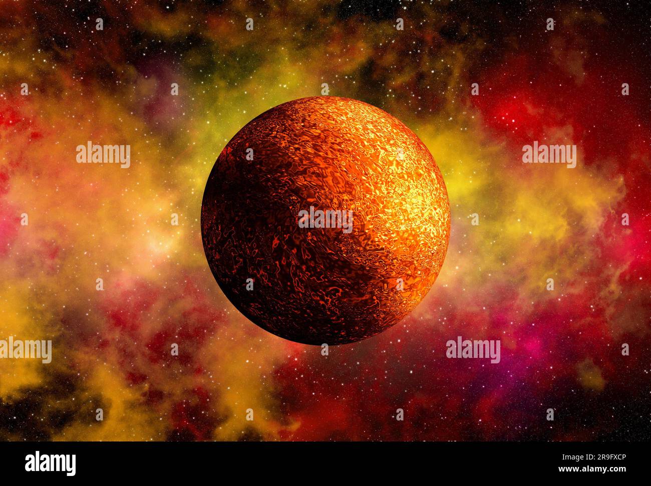 Unknown planet from outer space. Space nebula. Cosmic cluster of stars ...