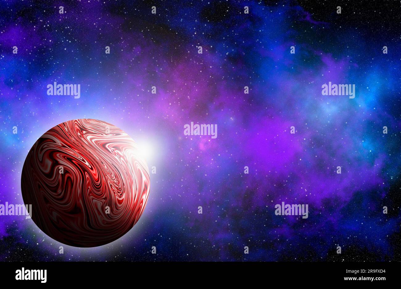 Unknown planet from outer space. Space nebula. Cosmic cluster of stars ...