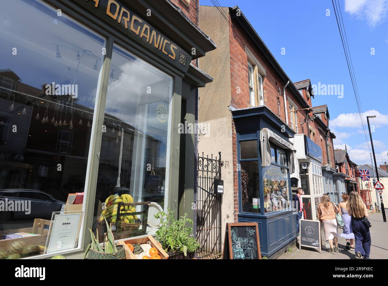 Shops and cafes on cool Sharrow Vale Road, a suburb in southern ...