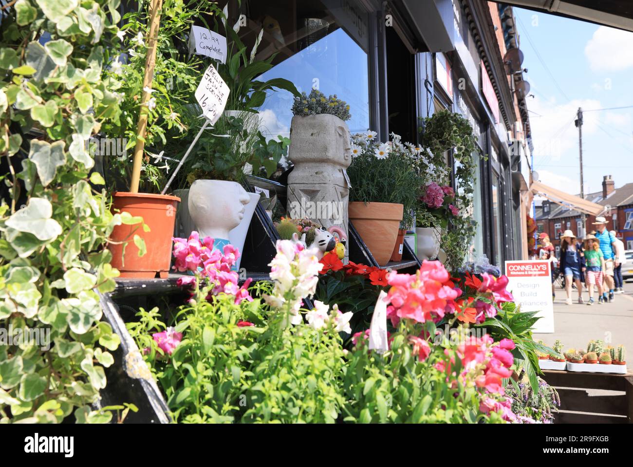 Shops and cafes on cool Sharrow Vale Road, a suburb in southern ...