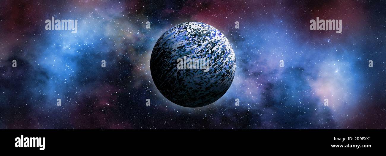 Unknown planet from outer space. Space nebula. Cosmic cluster of stars ...